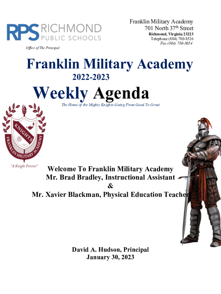 Fillable Online Franklin Military Academy - Virginia School Quality ...