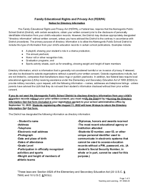 Fillable Online Notice for Directory Information SY22-23.docx Fax Email ...