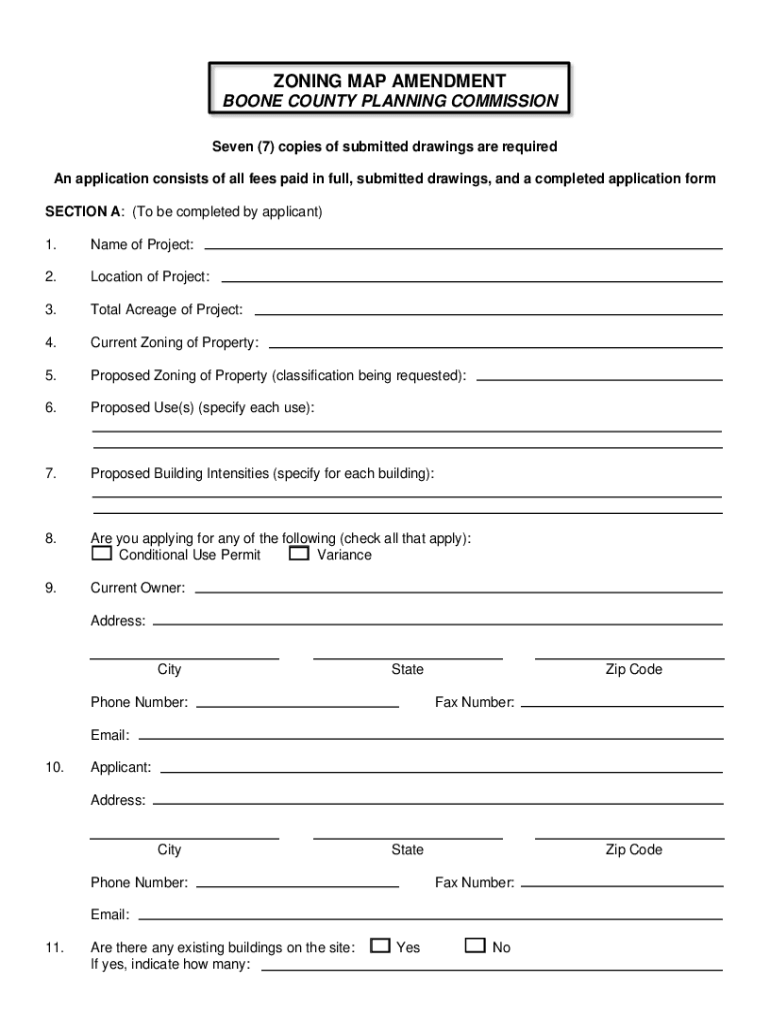 Fillable Online zoning map amendment deceive - boone county planning ...