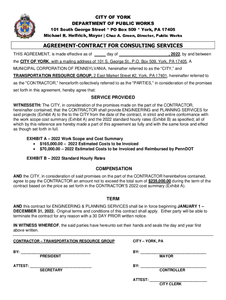 Fillable Online AGREEMENT-CONTRACT FOR CONSULTING SERVICES Fax Email ...