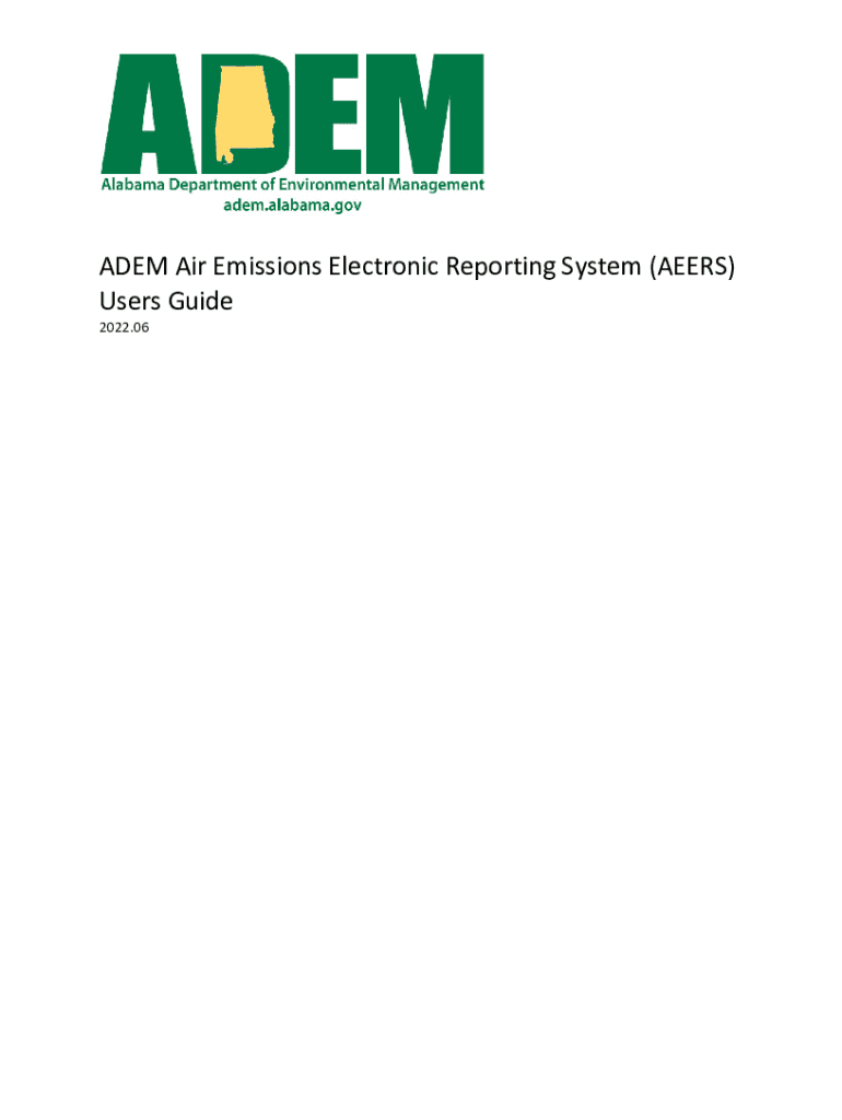 Fillable Online ADEM Air Emissions Electronic Reporting System (AEERS ...