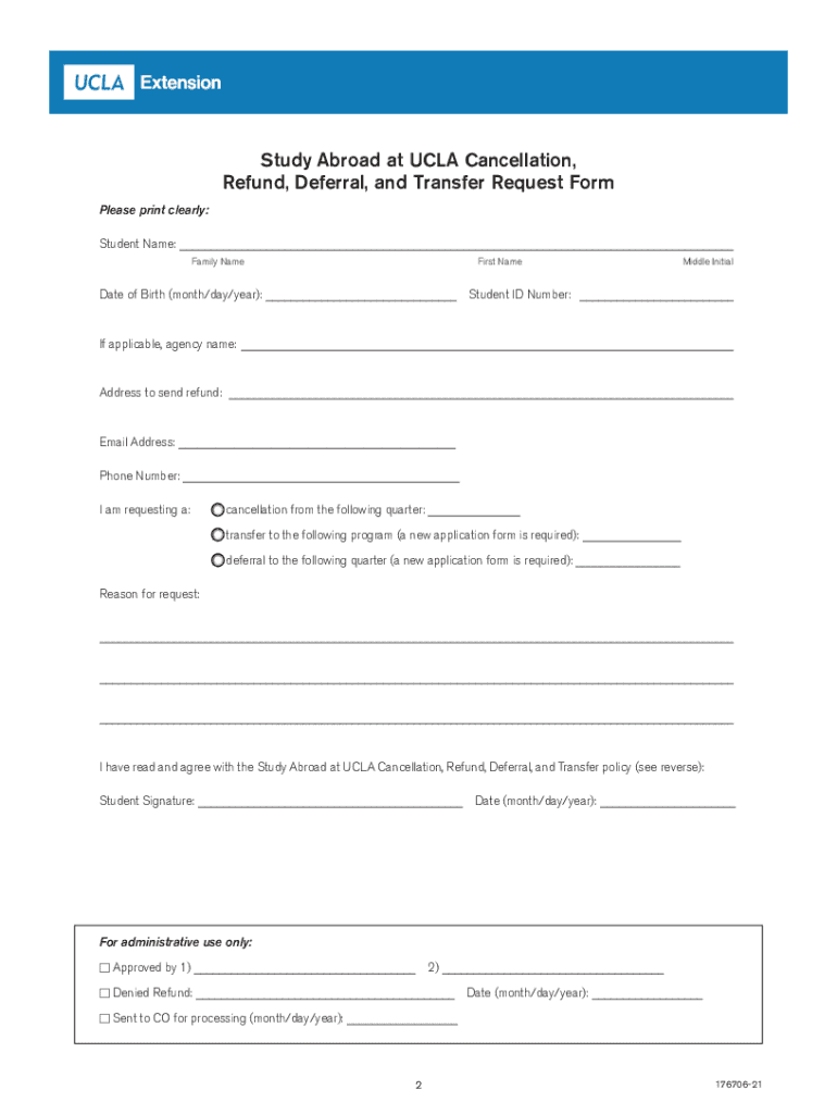 Fillable Online Study Abroad at UCLA Application My Profile Fax Email ...
