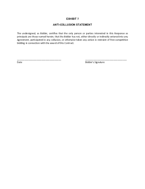 Fillable Online exhibit 7 anti-collusion statement Fax Email Print ...