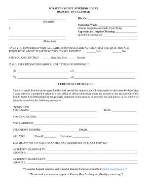 Fillable Online Calendar Request Fax Email Print - pdfFiller