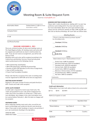 Fillable Online Meeting Room & Suite Request Form Fax Email Print - pdfFiller