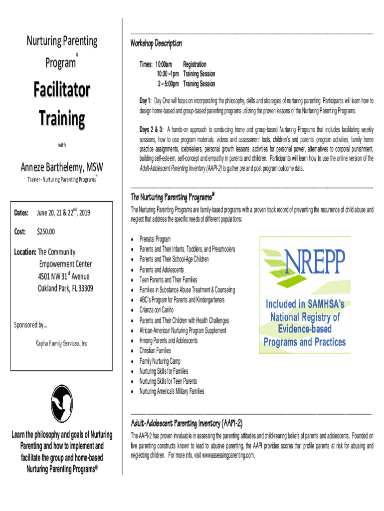 Fillable Online About Us - Nurturing Parenting Programs Fax Email Print - pdfFiller