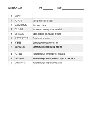 Fillable Online Describing Your Pain With a 0-10 Pain Scale May Be ...