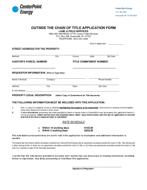 Fillable Online OUTSIDE THE CHAIN OF TITLE APPLICATION FORM Fax Email ...