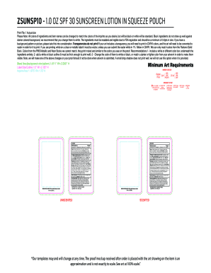 Fillable Online 1.0 OZ SPF 30 SUNSCREEN LOTION IN SQUEEZE POUCH Fax ...