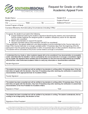 Fillable Online Appeal Letter TemplateStudent Appeals - Academic ...