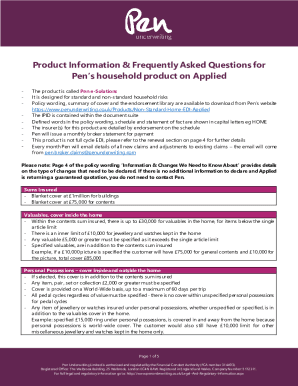 Fillable Online Product information overview - Supply Chain Management ...