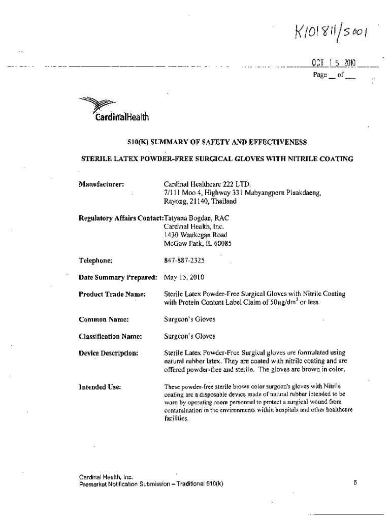 Fillable Online Cardinal Health Exam Gloves Fax Email Print - pdfFiller