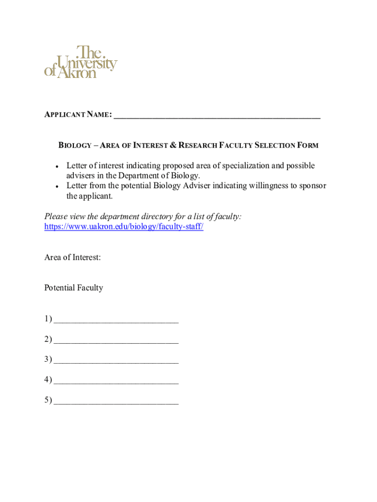 Fillable Online Department of Biological Sciences Secondary Application ... Fax Email Print ...