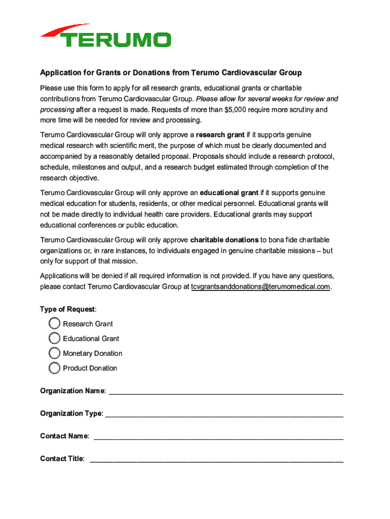 Fillable Online TMC Grant Application Form Fax Email Print - pdfFiller