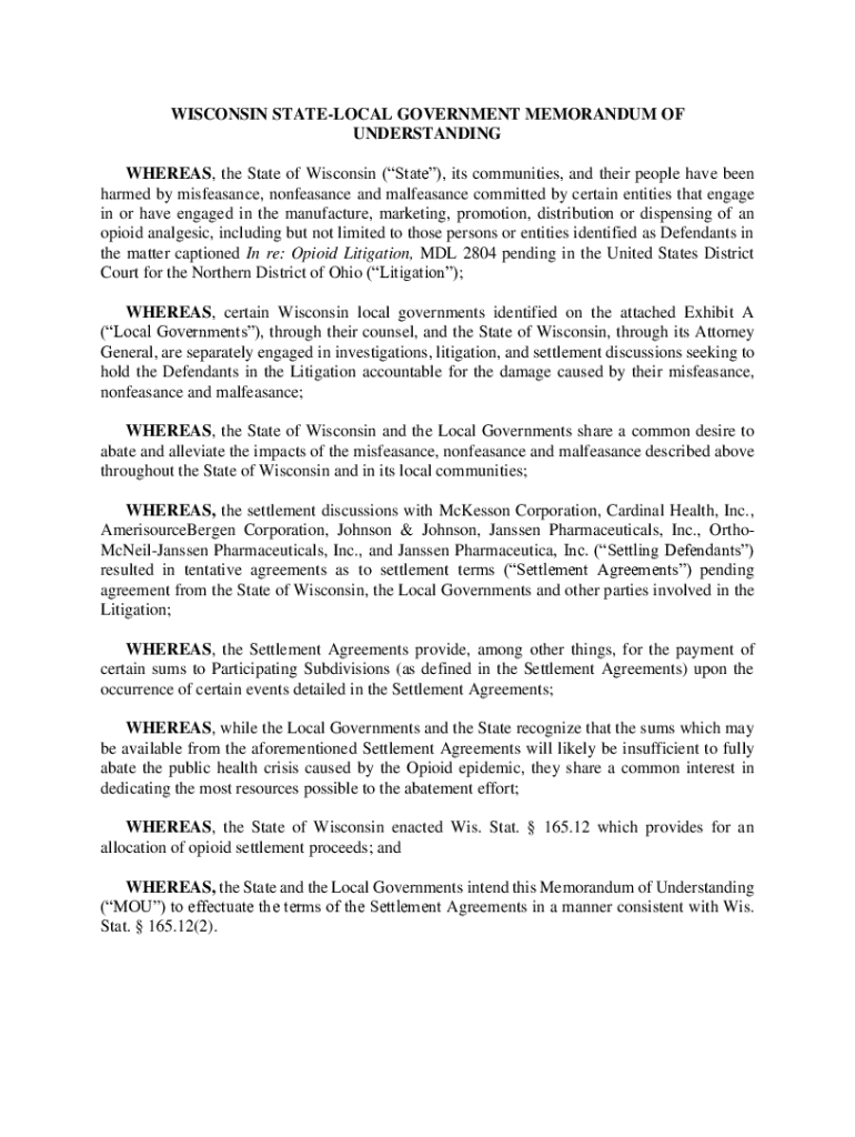 Fillable Online wisconsin state-local government memorandum of Fax ...
