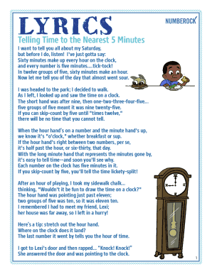Fillable Online Telling Time to the Hour & Half-Hour Song Fax Email ...