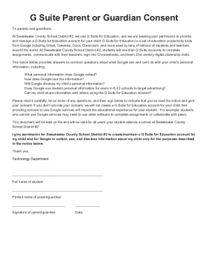 Fillable Online Parent G-Suite Consent Form Fax Email Print - pdfFiller