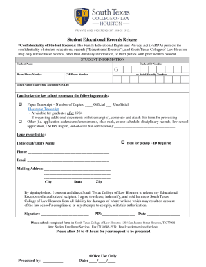 Fillable Online Student Educational Records Release Fax Email Print ...