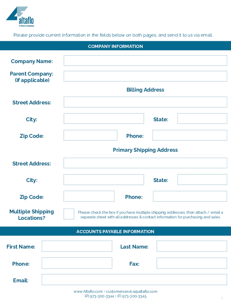 Fillable Online Please provide current information in the fields below on both pages, and send ...