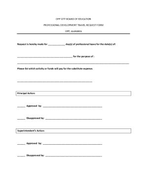 Fillable Online professional leave / travel request form Fax Email ...