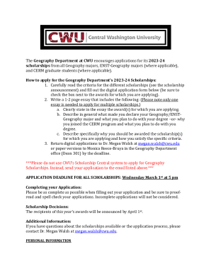 Fillable Online The Geography Department at CWU encourages ... Fax Email Print - pdfFiller