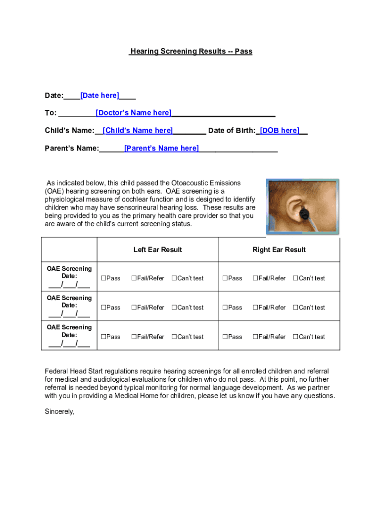 Fillable Online 3.2: School-age Hearing Screenings Flashcards Fax Email ...