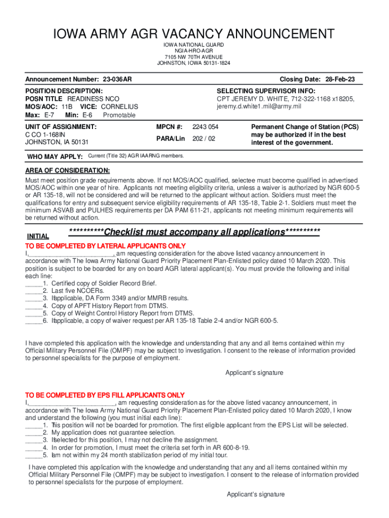 Fillable Online ARMY AGR & ADOSIowa National Guard Fax Email Print ...