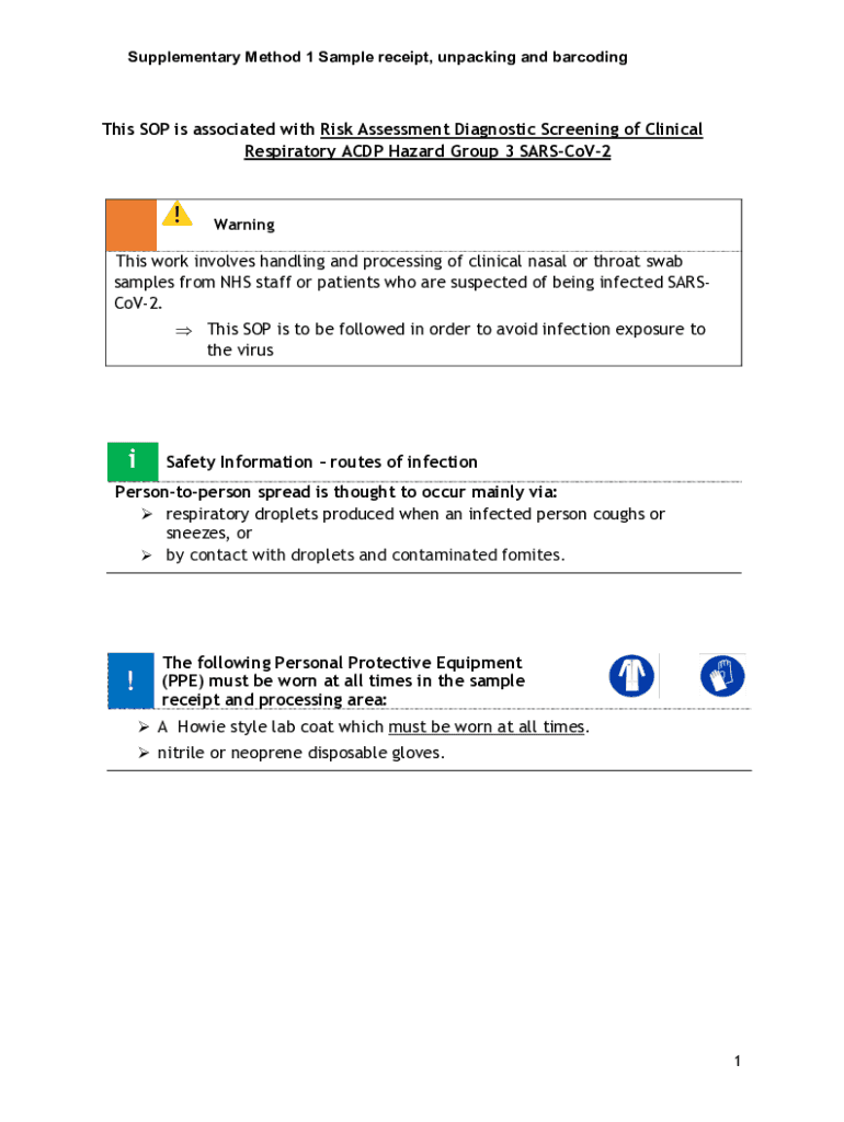 Fillable Online Supplementary Method 1 Sample receipt Fax Email Print ...
