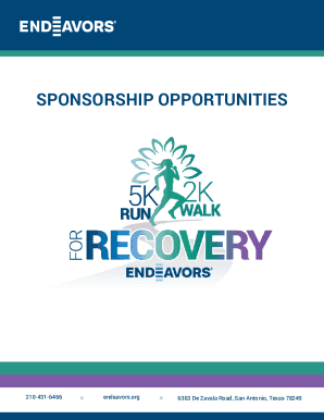 Fillable Online 2022 Run/Walk for Recovery Sponsorship Packet Fax Email ...