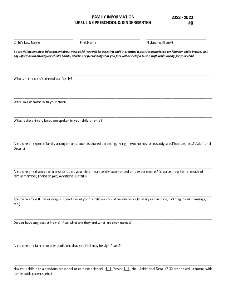Fillable Online #8 Family Information.docx Fax Email Print - pdfFiller