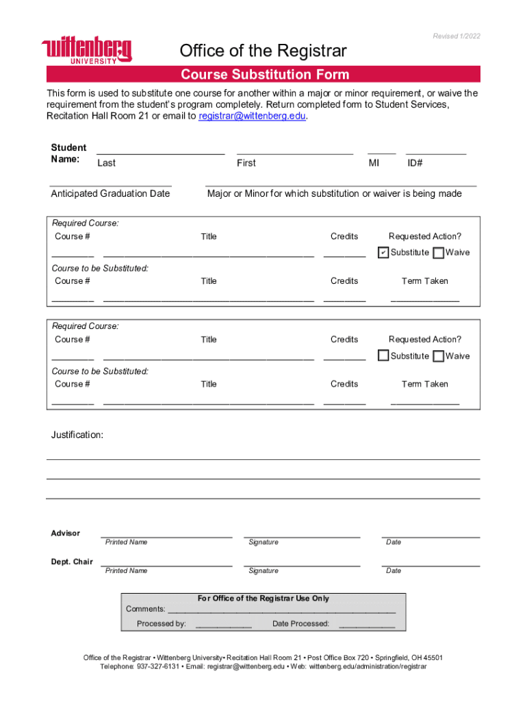 Fillable Online Office of the Registrar Forms Fax Email Print - pdfFiller