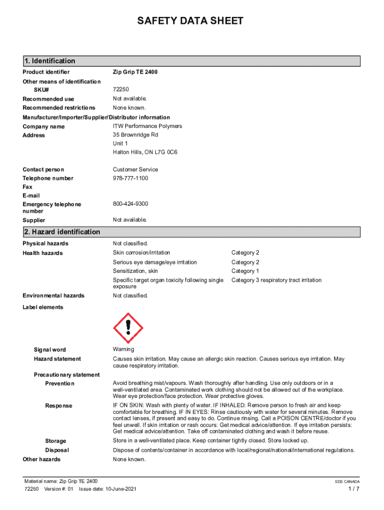 Fillable Online CAV-GRIP III Safety Data Sheet Fax Email Print - pdfFiller