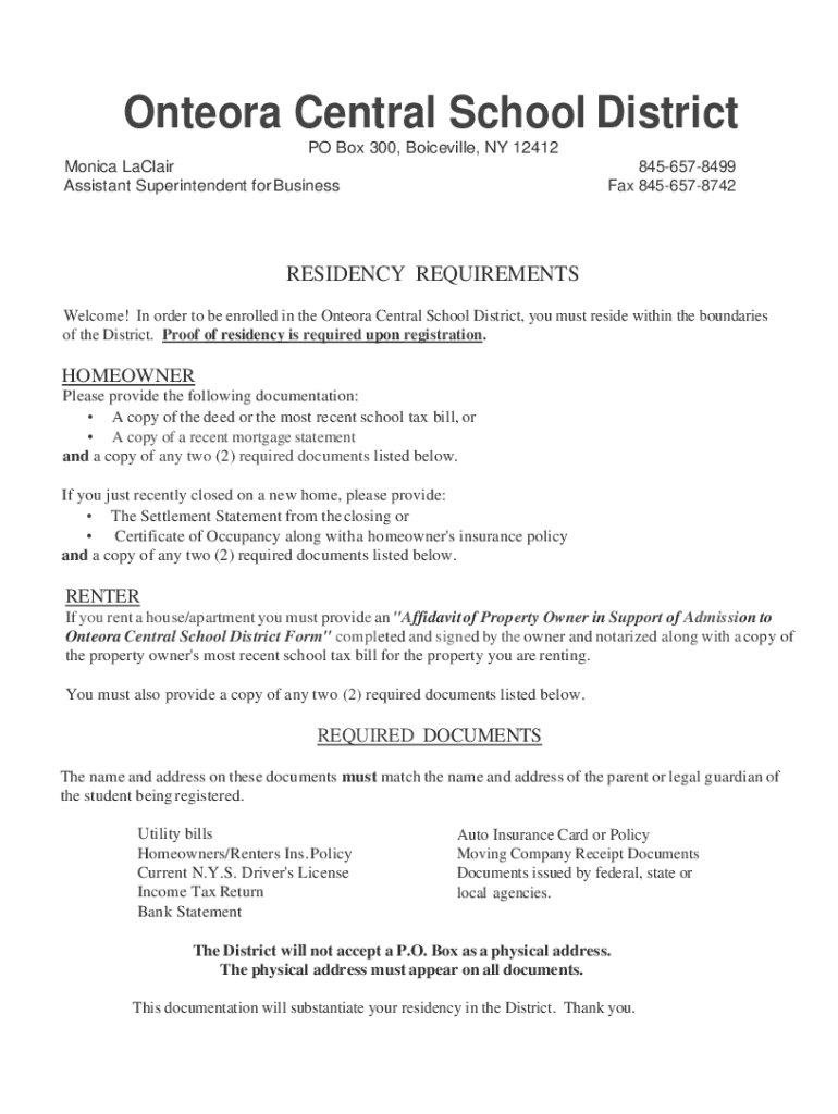 Fillable Online Onteora Central School District authorizes a series of ...