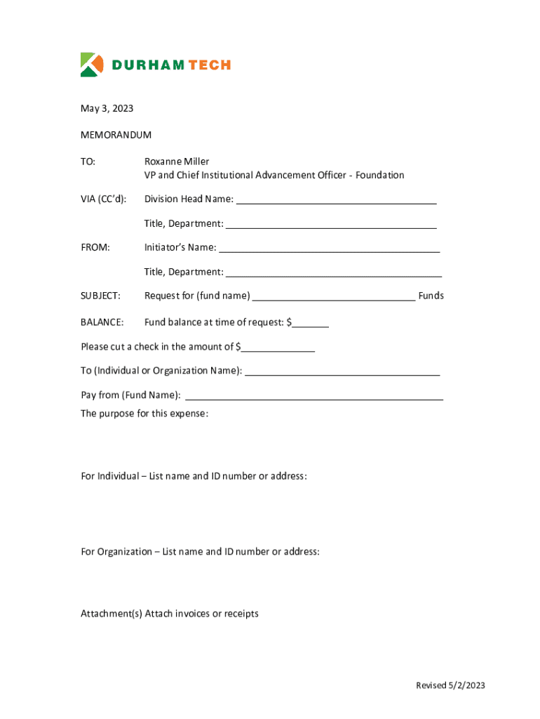 Fillable Online Fund Request Form Fax Email Print - pdfFiller