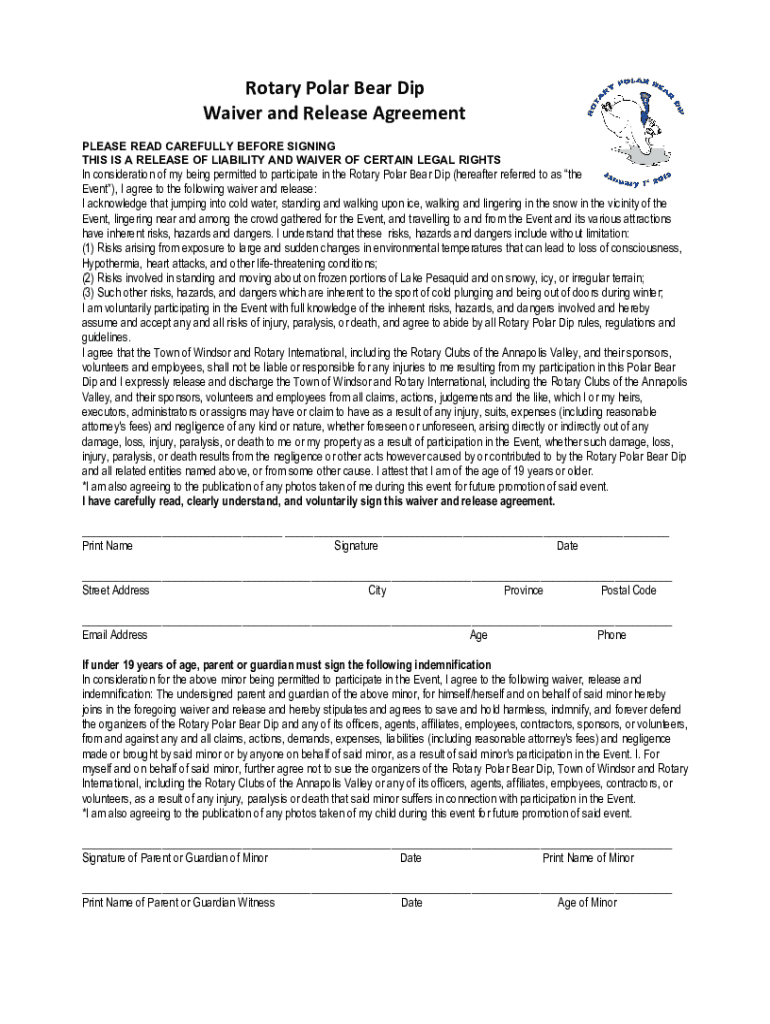 Fillable Online read carefully. this agreement includes a release of liability ... Fax Email ...