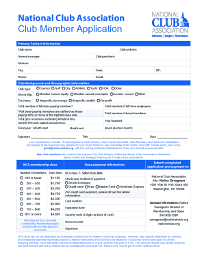 Fillable Online NCA MEMBERSHIP Fax Email Print - pdfFiller