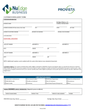 Fillable Online CUSTOMER ENROLLMENT FORM Fax Email Print - pdfFiller