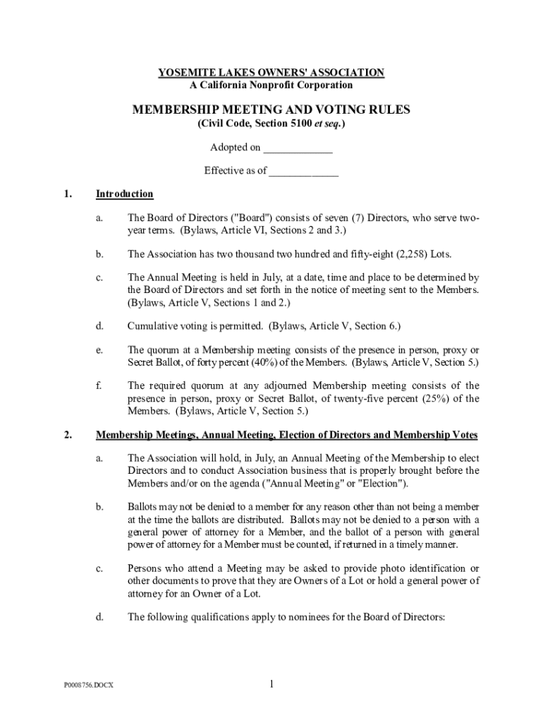 Fillable Online Every HOA Must Adopt Election Rules - Following the ...