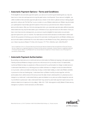 Fillable Online Terms and Conditions Automatic Payment Authorization Fax Email Print - pdfFiller