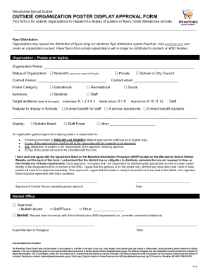 Fillable Online Outside Organization Poster Display Approval Form Fax ...
