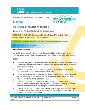 Fillable Online Tree and Shrub Establishment- NRCS Practice Code 612 ...