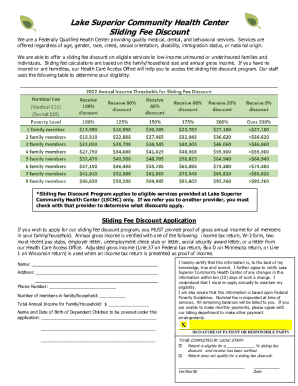 Fillable Online Lake Superior Community Health Center Sliding Fee ...