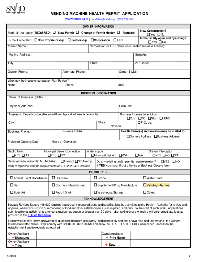 Fillable Online non-permanent food facility permit application Fax ...
