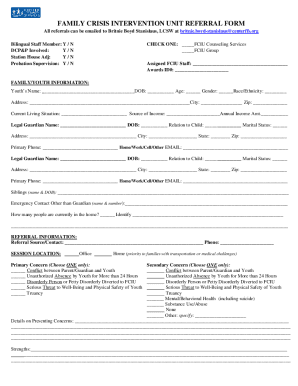 Fillable Online FAMILY CRISIS INTERVENTION UNIT REFERRAL FORM Fax Email ...