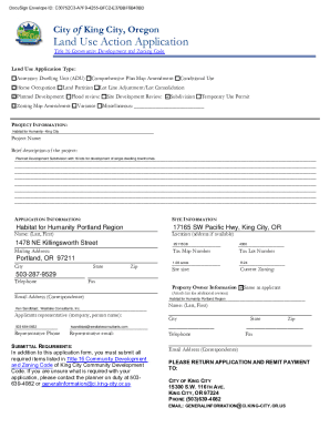 Fillable Online Land Use Application Page 1 of 5 File # Fee Fax Email ...