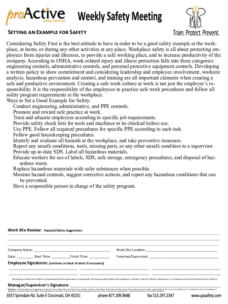 Fillable Online 5 Steps to Change the Safety Culture in your ...