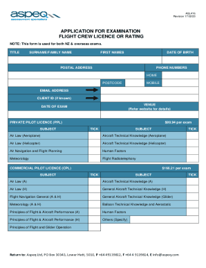 Fillable Online Application for Issue of Flight Crew Licence or Prime ...