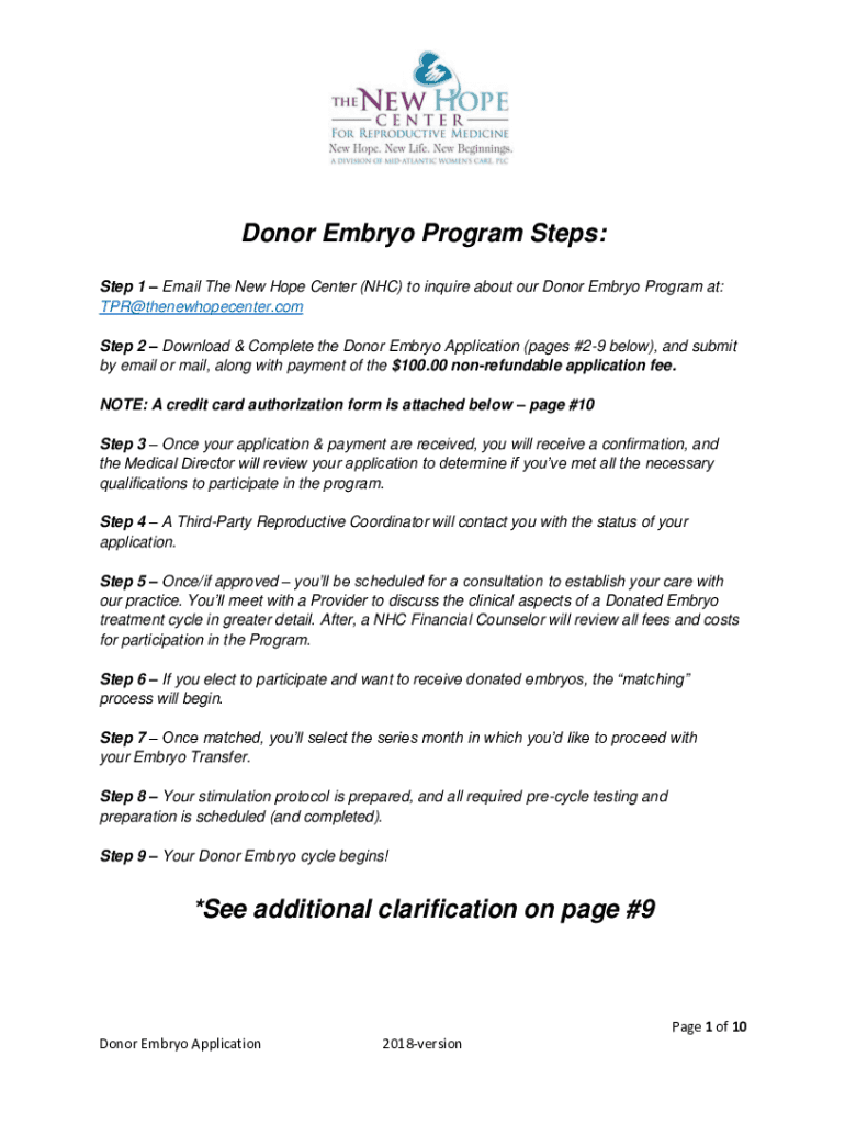 Fillable Online Donor Embryo Programs Near Me in Virginia Beach, VA Fax ...