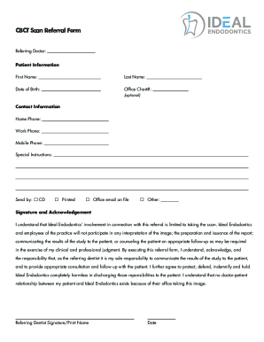 Fillable Online Dental Cone Beam Referral Form Fax Email Print - pdfFiller