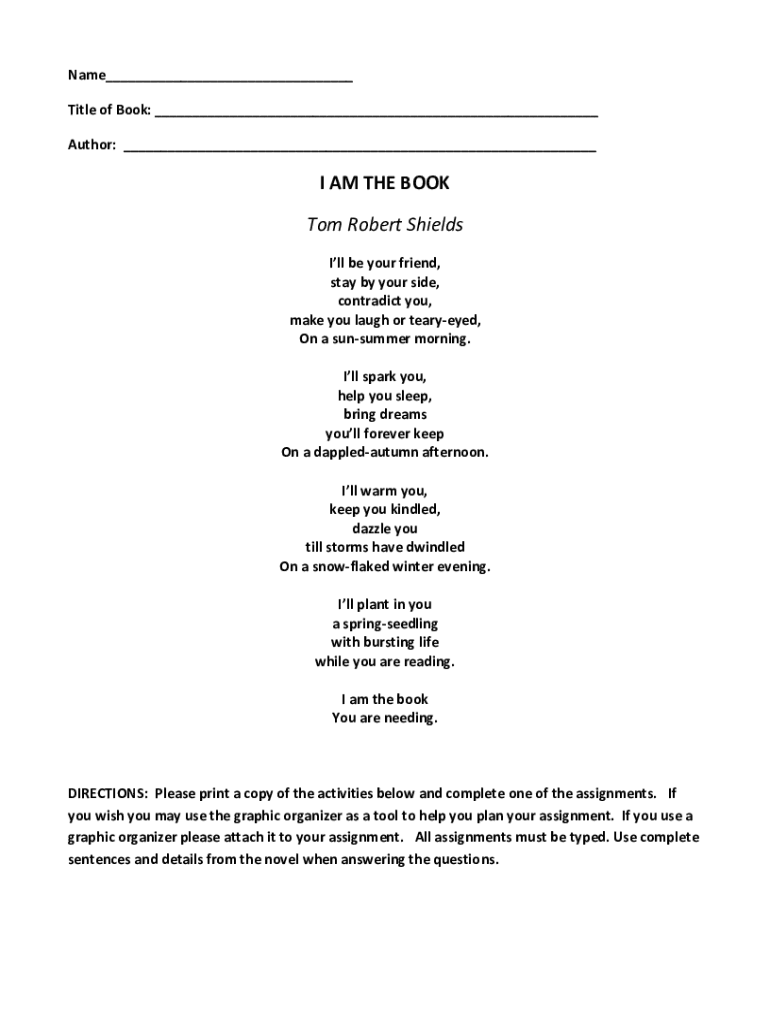 Fillable Online I Am the Book poems selected by Lee Bennett Hopkins Fax ...